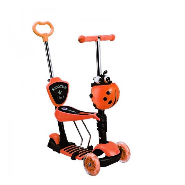 Trotineta pentru copii, GHEMOTOC®, 5 IN 1, reglabila, cu roti luminoase ...
