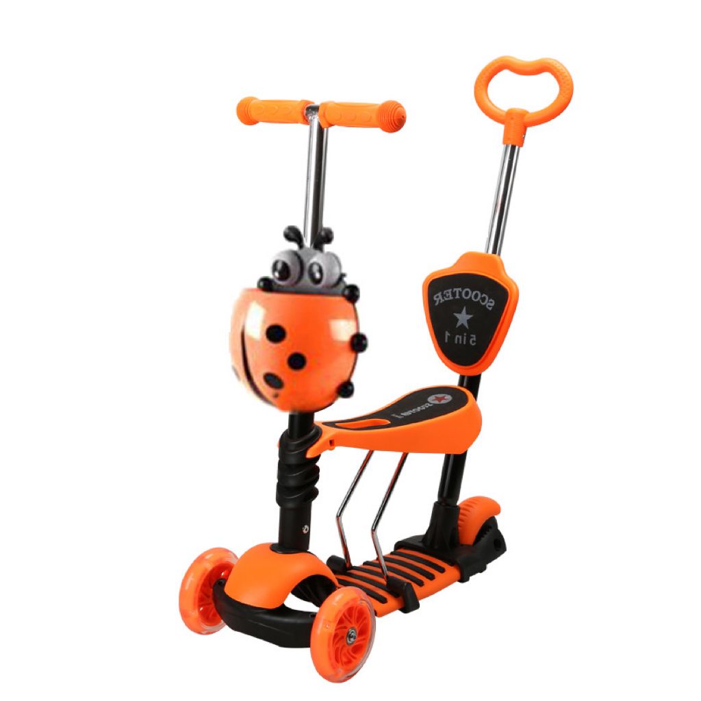 Trotineta pentru copii, GHEMOTOC®, 5 IN 1, reglabila, cu roti luminoase ...
