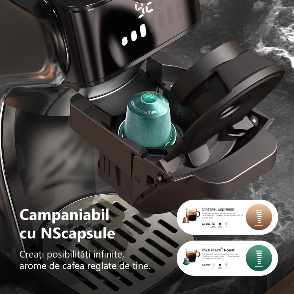 Espressor cu capsule 6in1 HiBREW H1B, Espresso multiplu cald/rece, 20 ...