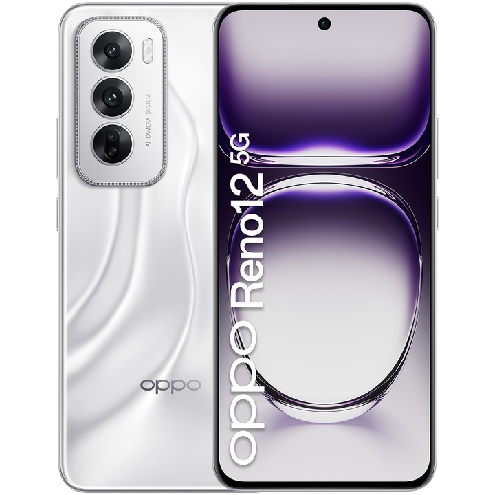 Telefon mobil Oppo Reno12, 12GB RAM, 256GB, 5G, Astro Silver - eMAG.ro