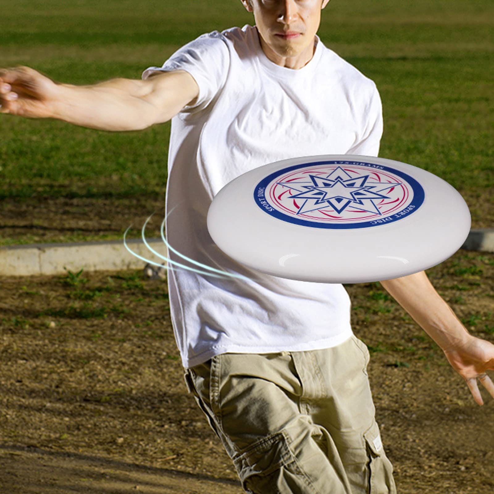 Frisbee profesional de 175 g, culoare alb clasic, fabricat din plastic ...