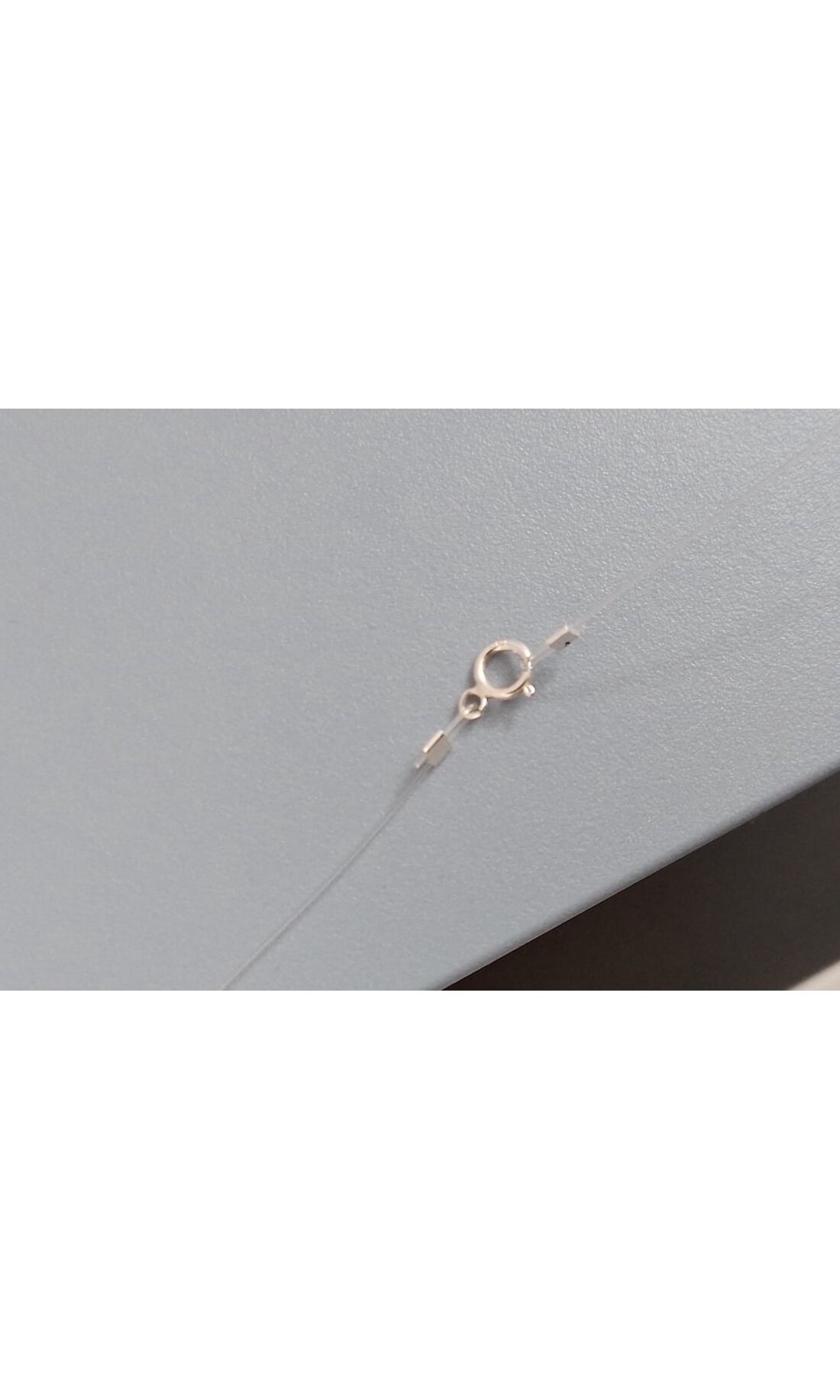 Colier simplu cu fir transparent de silicon fara pandantiv cu accesorii din argint 925 40cm ...