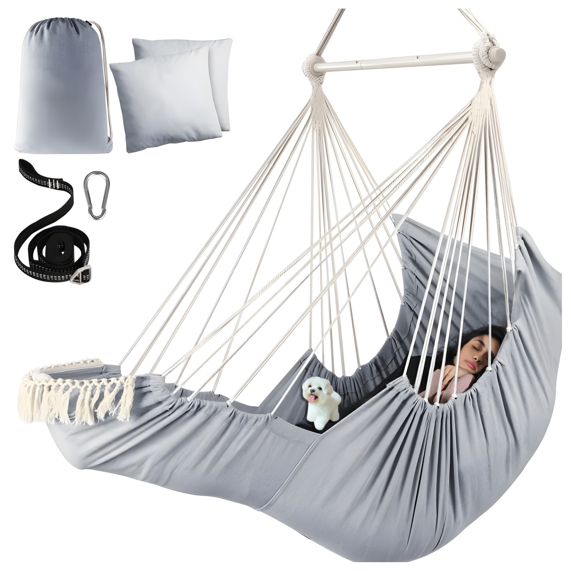 Hamac Brazilian Cocon GALAXIA® tip Scaun Suspendat 2in1 pentru Curte ...