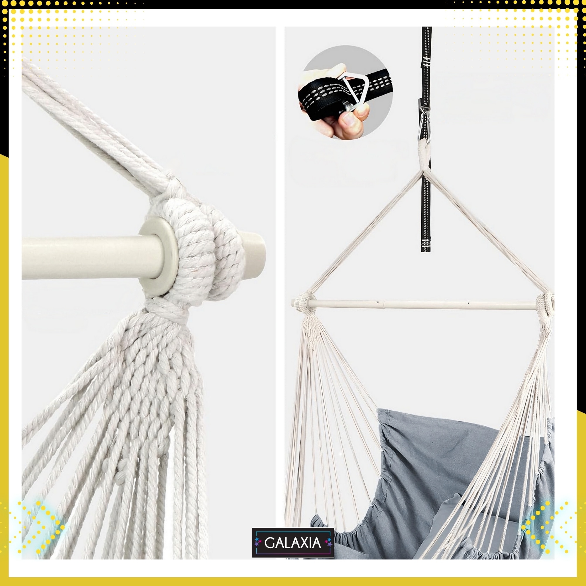 Hamac Brazilian Cocon GALAXIA® tip Scaun Suspendat 2in1 pentru Curte ...