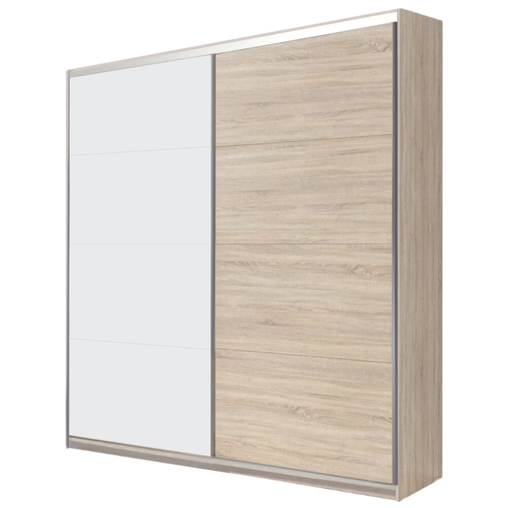 Dressing cu usi glisante 4f, Stejar Sonoma / Alb, H 240 x L 160 x A 60 ...
