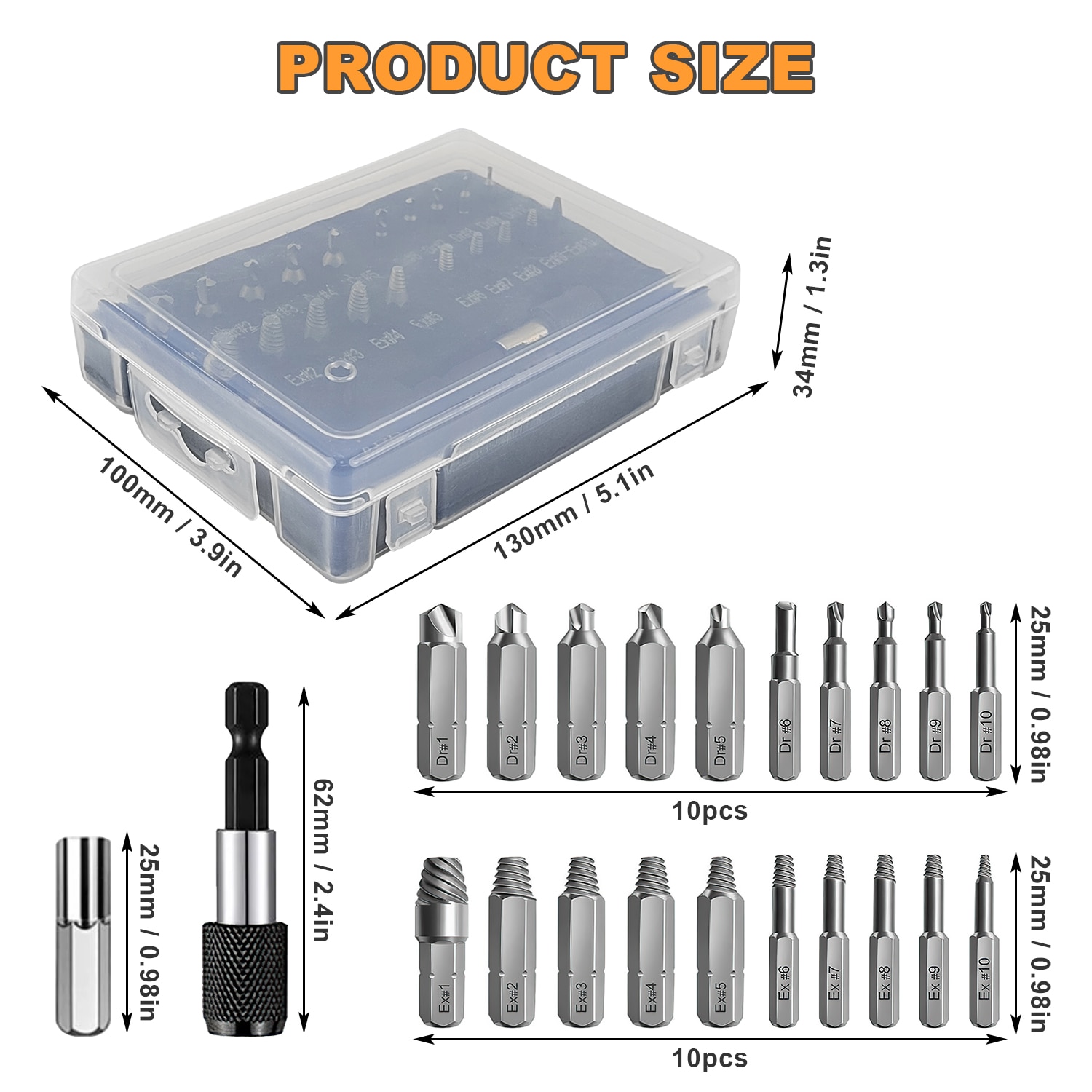 Set Extractor Suruburi Stricate, gxwcyi, 22 piese, Otel Aliaj, Portabil ...