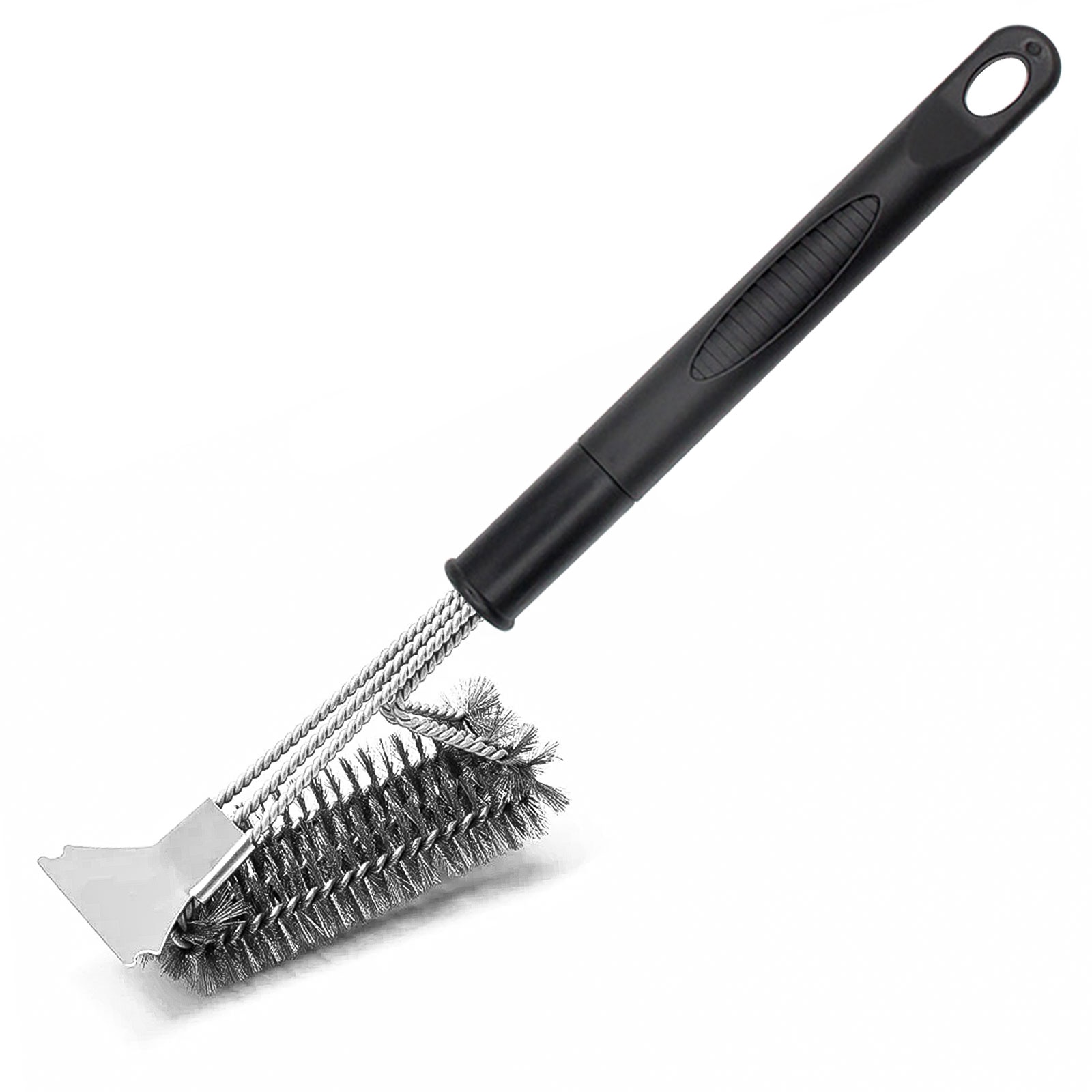 Perie de curatat gratar 2-in-1 gxwcyi, cu sarma si racleta, inox, negru ...