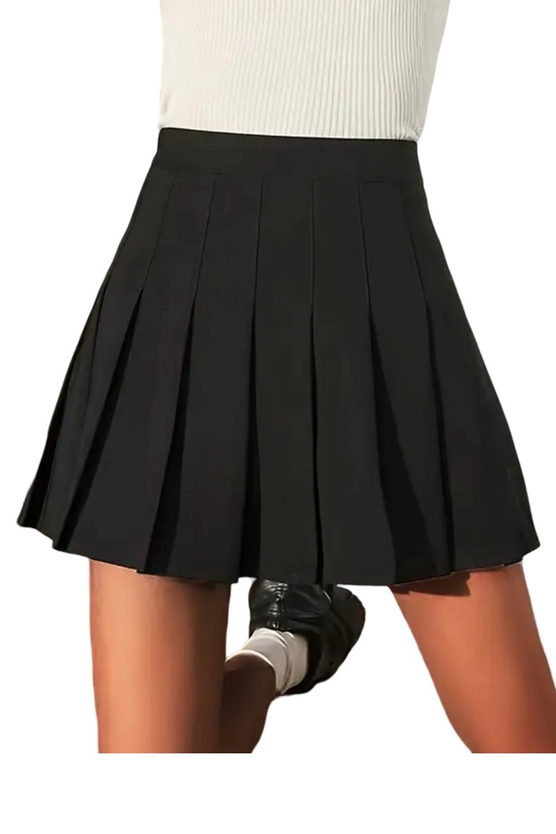 Fusta scurta plisata, Negru, XS - eMAG.ro