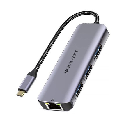 Hub USB C 4 in 1 SUMLETT, 3 Porturi USB 3.0, adaptor USB-C la Gigabit ...