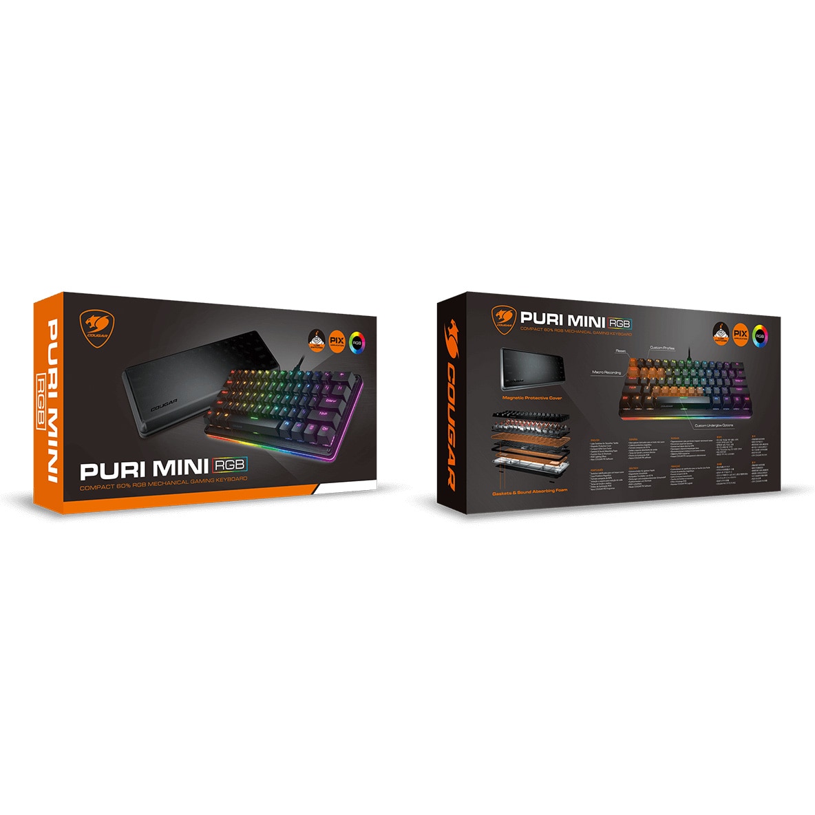 Клавиатура Gaming Cougar Puri Mini RGB, С кабел, Механична, Черен - eMAG.bg