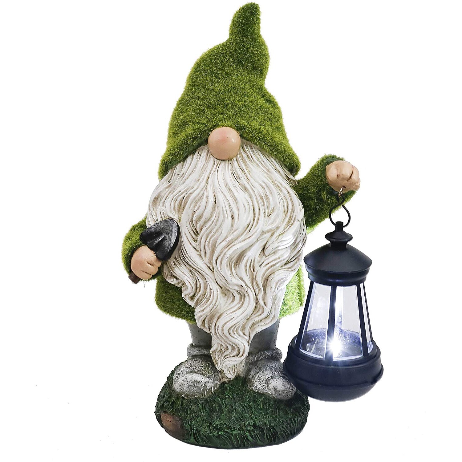 Statuie de gradina cu lampa solara, Cozevdnt, Rasina, Model Pitic, 23 x ...