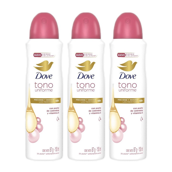 Set 3 x Deodorant Spray, Dove, Even Tone, 150 ml - eMAG.ro