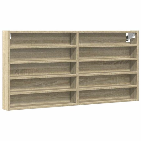 Dulap cu vitrina vidaXL, stejar sonoma, 100x8,5x50 cm, lemn prelucrat 7 ...
