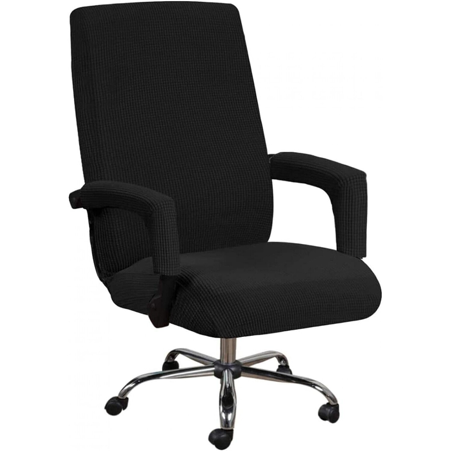 Set husa elastica pentru scaun birou si 2 huse pentru brate, Poliester ...