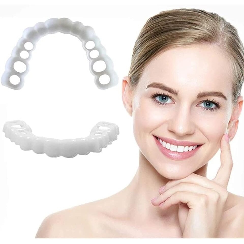 Set 2 fatete dentare temporare, alb stralucitor, confortabile ...