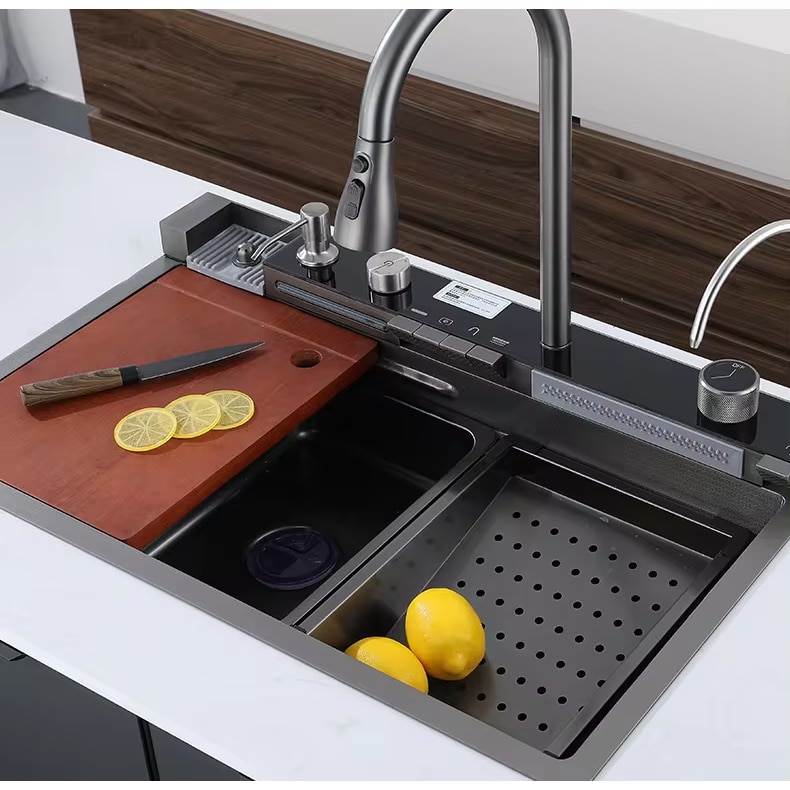 Chiuveta Multifunctionala Premium, din Otel Inoxidabil cu 2 cascade ...