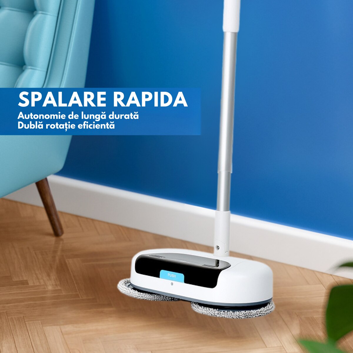 Mop electric cu jet de apa si laveta microfibra de curatare Dasbo ...