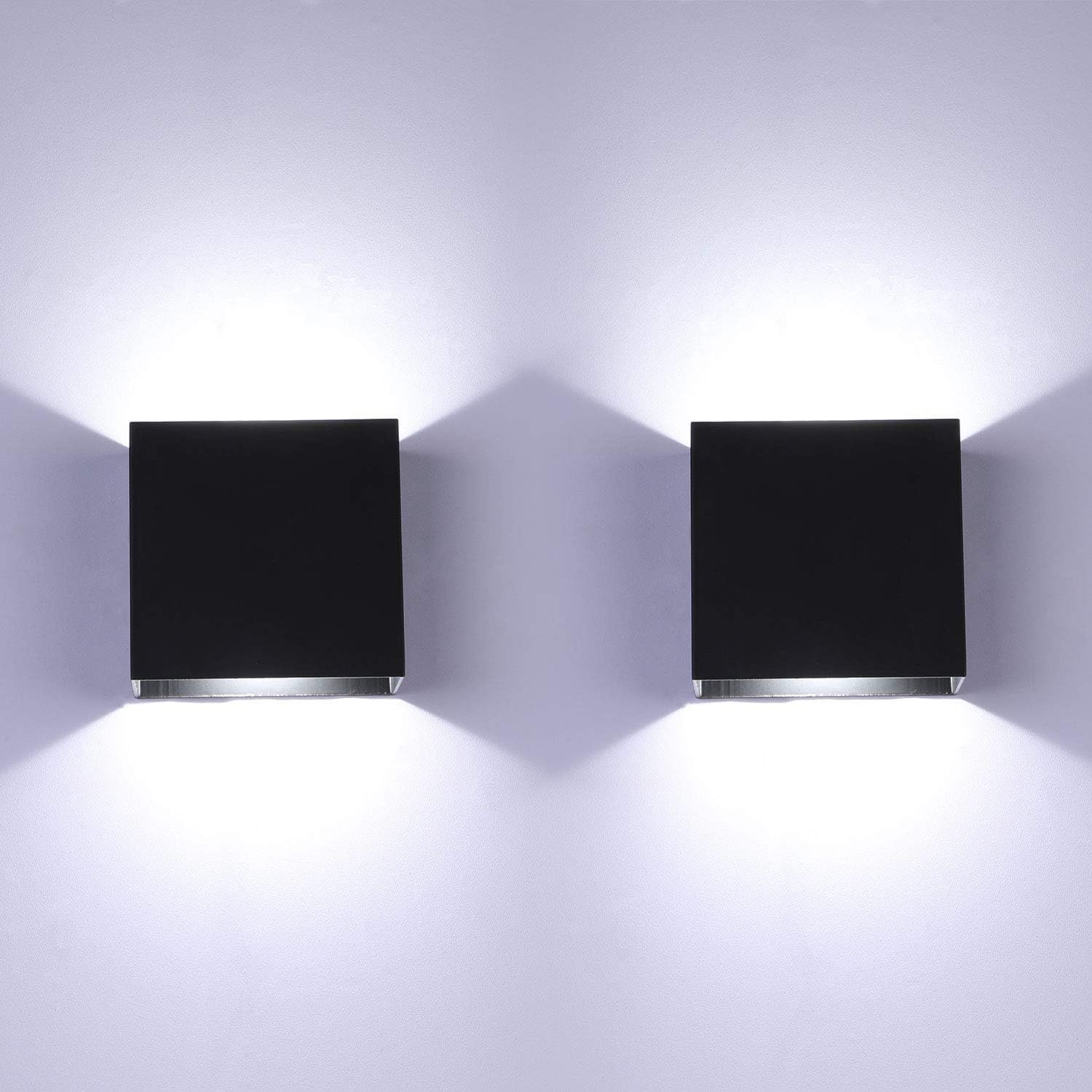 Set 2 aplice de perete cu led, Aluminiu, 6W, Negru - eMAG.ro