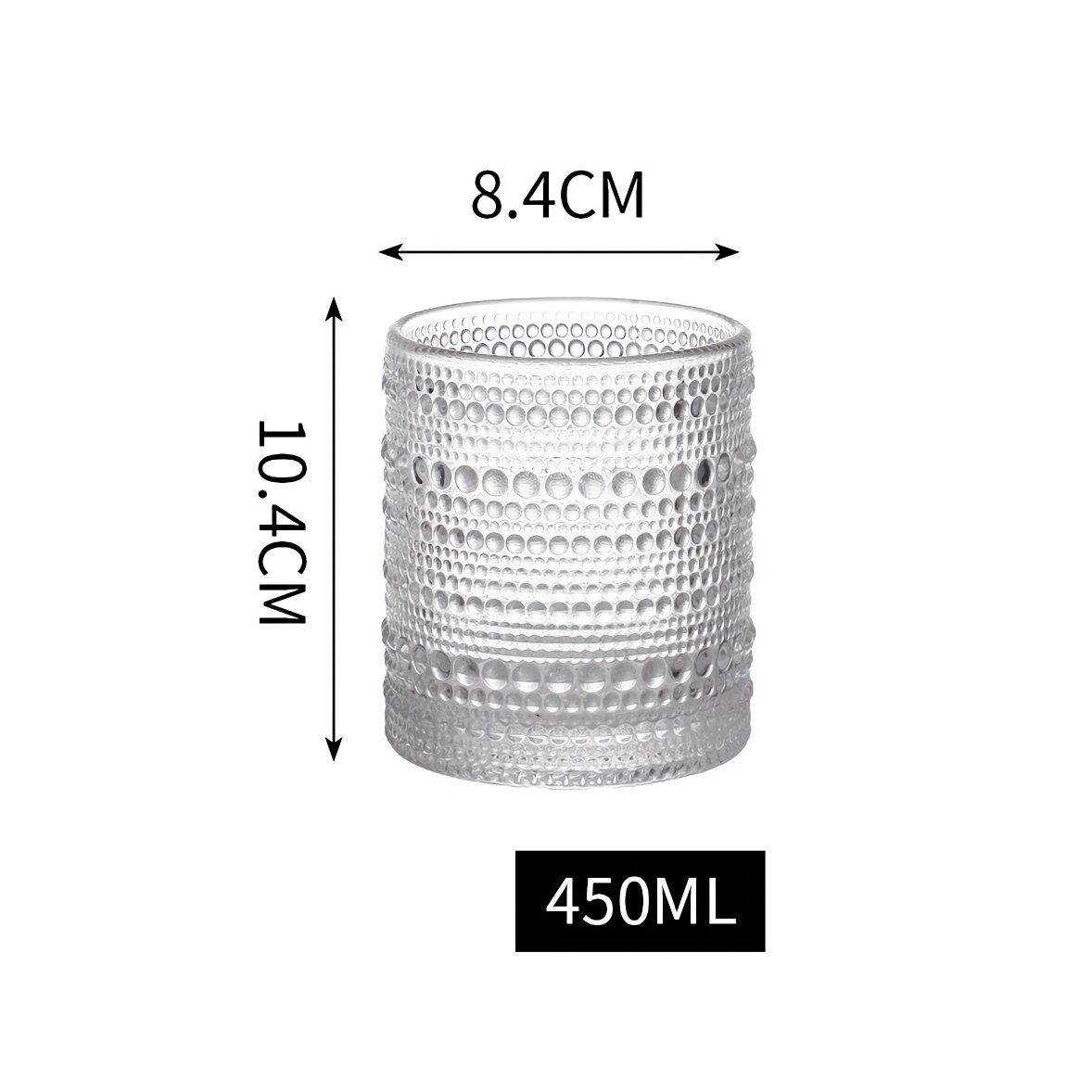 Pahar minimalist, sticla de calitate, design neregulat, 450ml - eMAG.ro