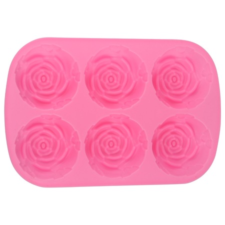Forma de prajituri, TNEAYWHE, silicon alimentar, 6 cavitati, roz, 26x16 ...