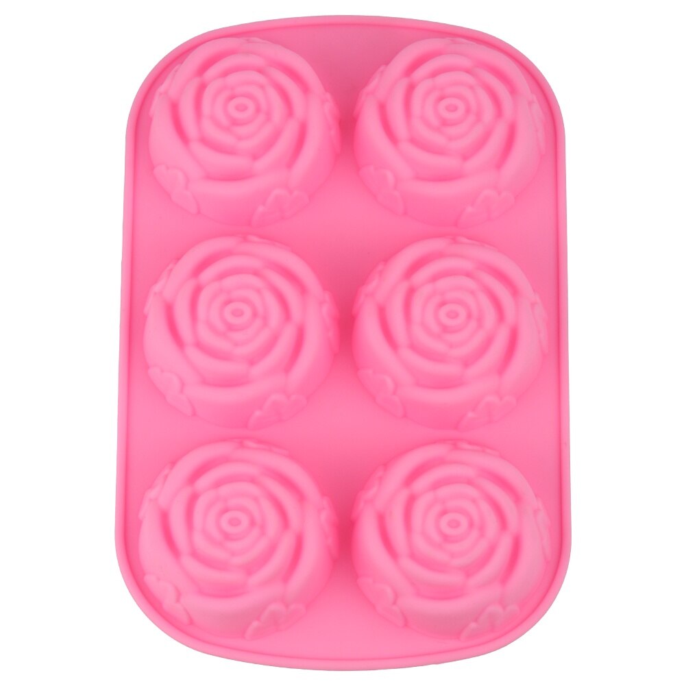 Forma de prajituri, TNEAYWHE, silicon alimentar, 6 cavitati, roz, 26x16 ...
