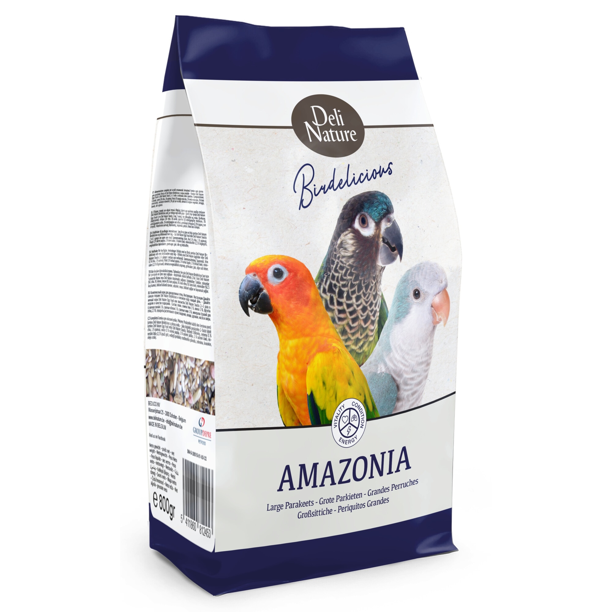 Hrana pentru papagali Deli Nature Birdelicious Amazonia, Pasari Medii, 800g - eMAG.ro