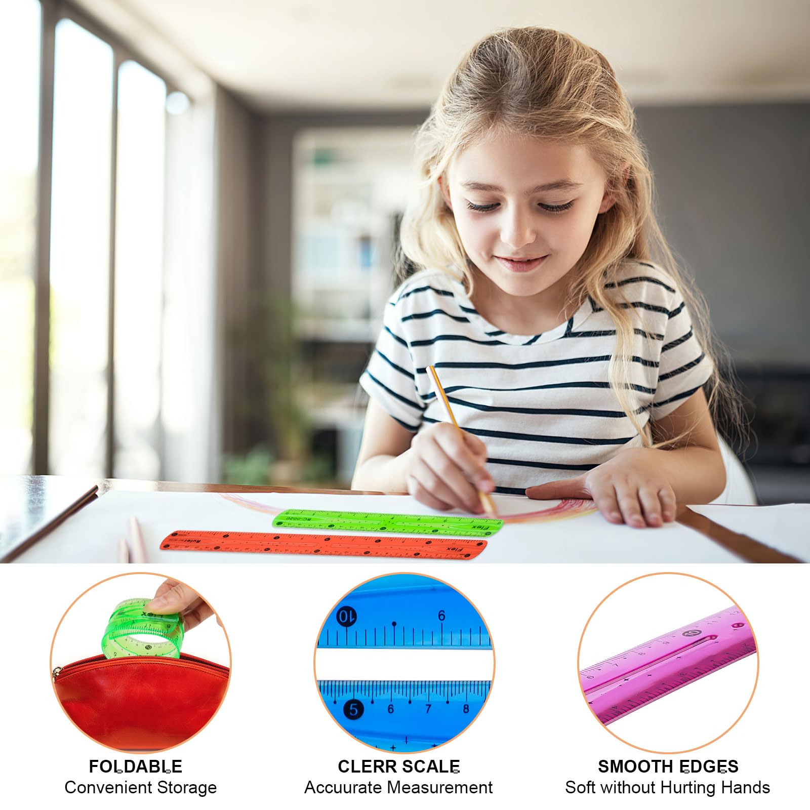 Rigle geometrice, JENUOS®, set, 30 cm 20 cm 15 cm rigle, 3 bucati de ...