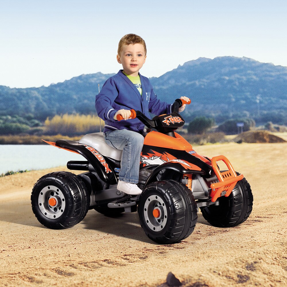 ATV Peg Perego Corral T-Rex, 12V, Portocaliu/Negru - eMAG.ro