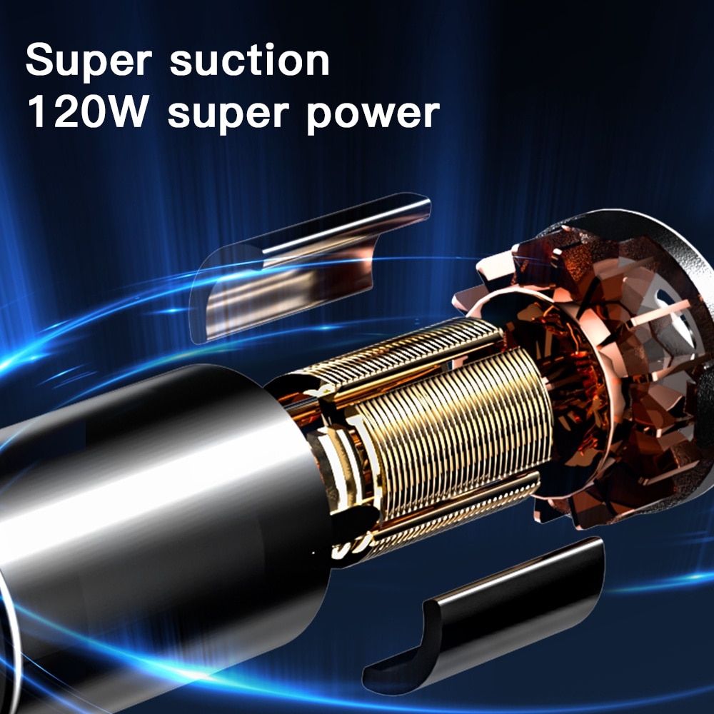 Безжична прахосмукачка за кола 120 W ултра висока мощност 4800 Pa