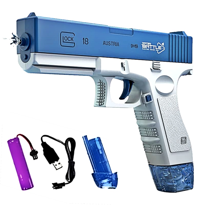 Pistol cu Apa Electric Automat Glock 18 cu Jet Continuu si Rezervor ...