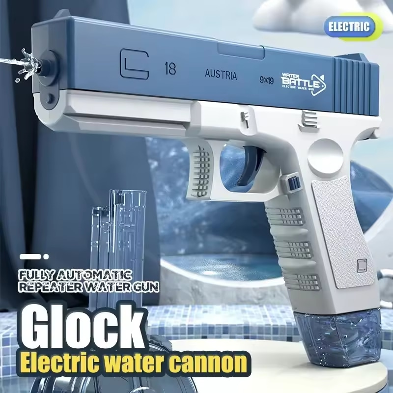 Pistol cu Apa Electric Automat Glock 18 cu Jet Continuu si Rezervor ...