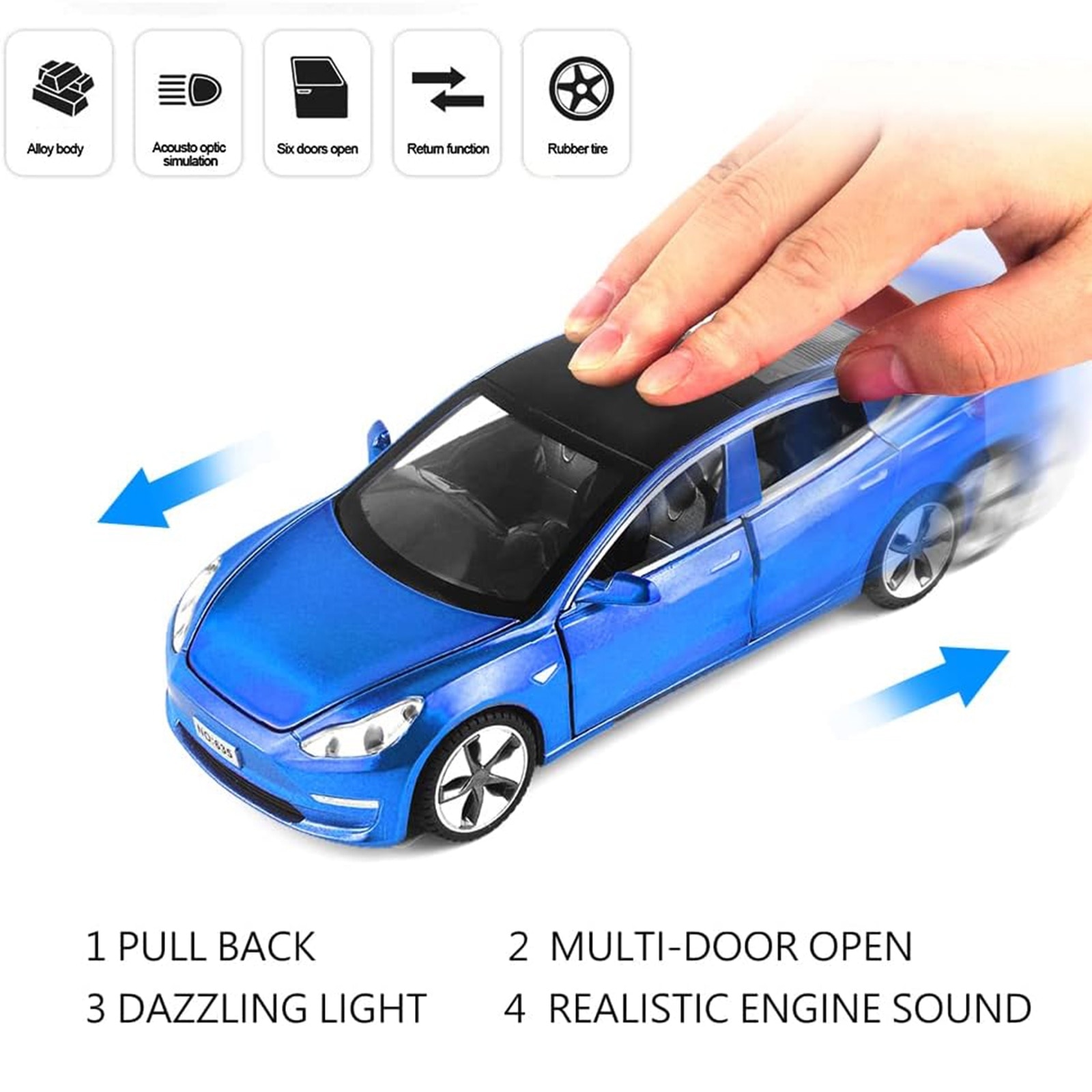 Masina metalica Tesla, Axroad Mall, Model 3, Cu lumini si sunete, Usi ...