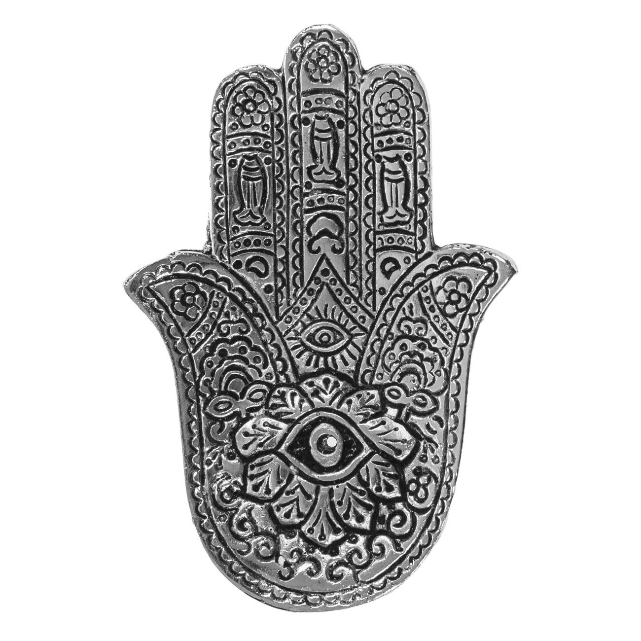 Fém füstölőtartó, Palma Fatima Modell, Ezüst színű, Méretek 13x9cm ...