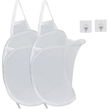 Set 2 cosuri de rufe suspendate, design pliabil, pentru haine murdare ...
