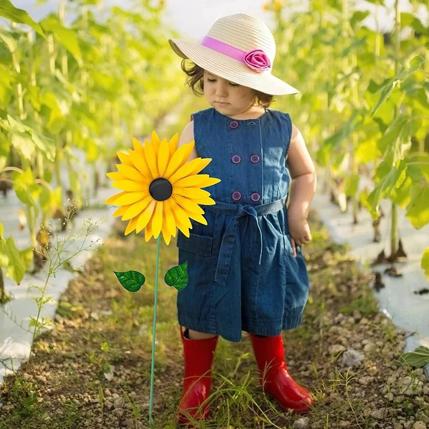 Moara de vant pentru gradina BGHYHYHI, model floarea-soarelui, fier ...