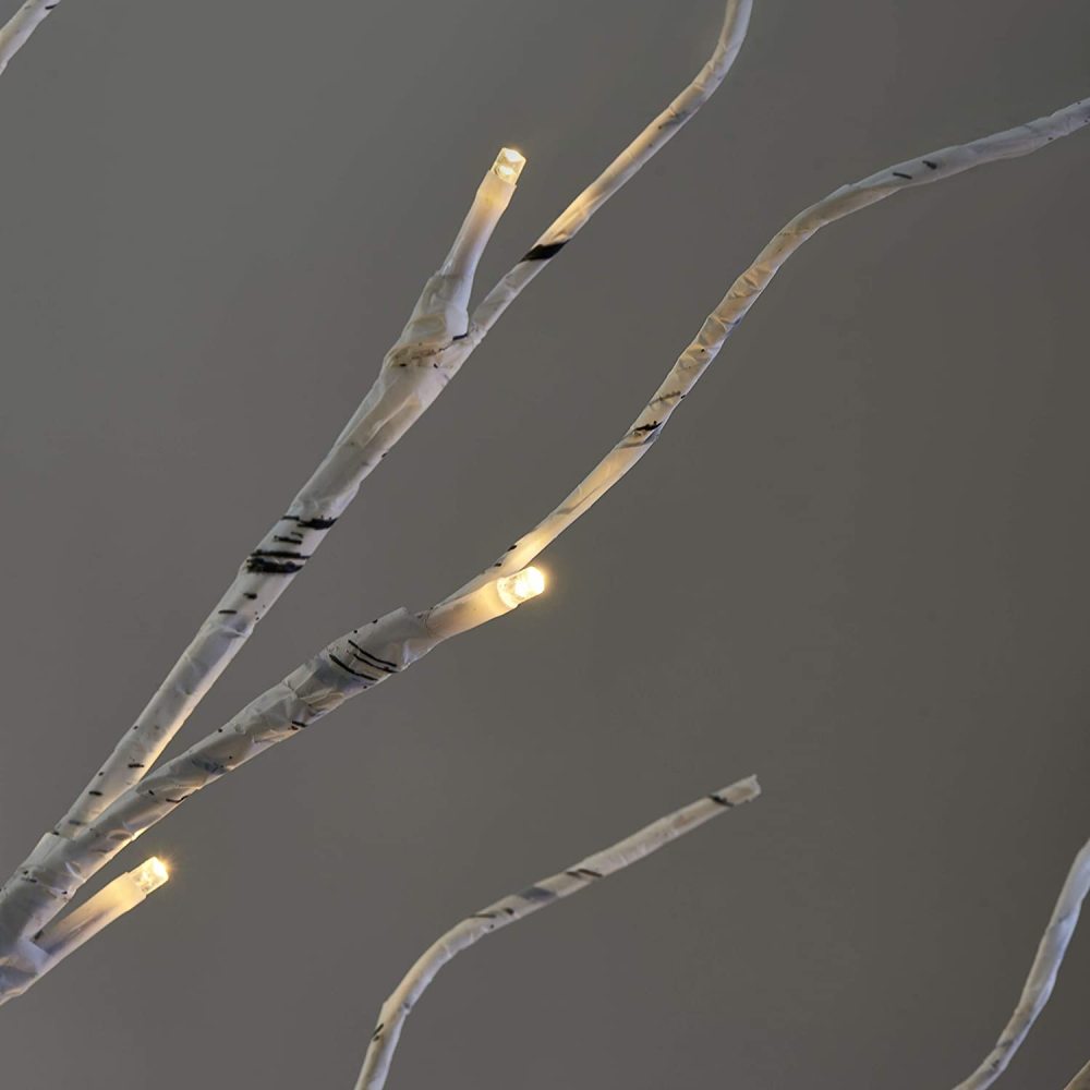 Copac decorativ cu LED-uri Cozevdnt, iluminare calda, 24 LED-uri ...