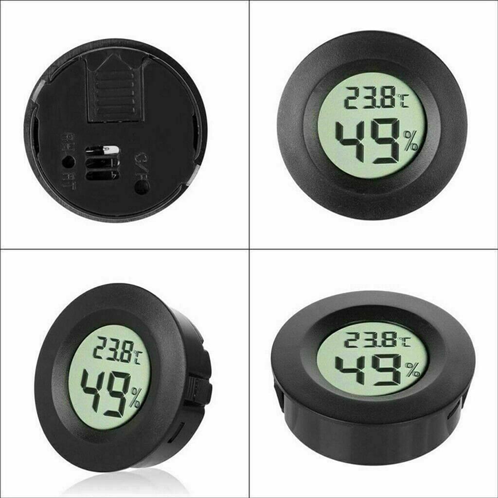 Set 4 Termometre digitale mini LCD rotund, plastic, higrometru pentru ...