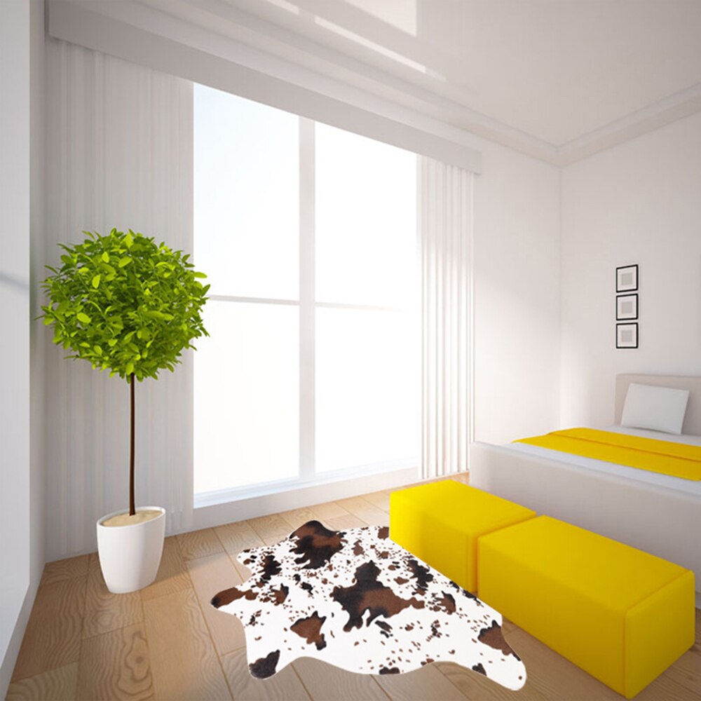Covor animal print zebra/vaca, 110x75cm, material poliester, forma ...