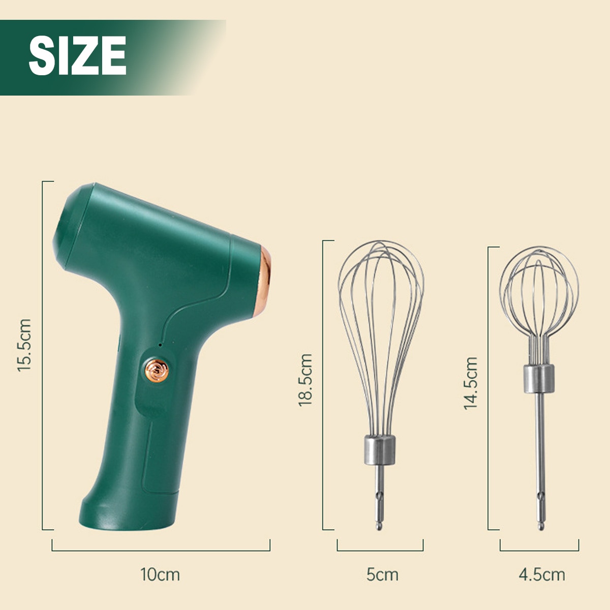 Kabellose wiederaufladbare Handmixer, Edelstahl-Schwingbesen, Einzige ...