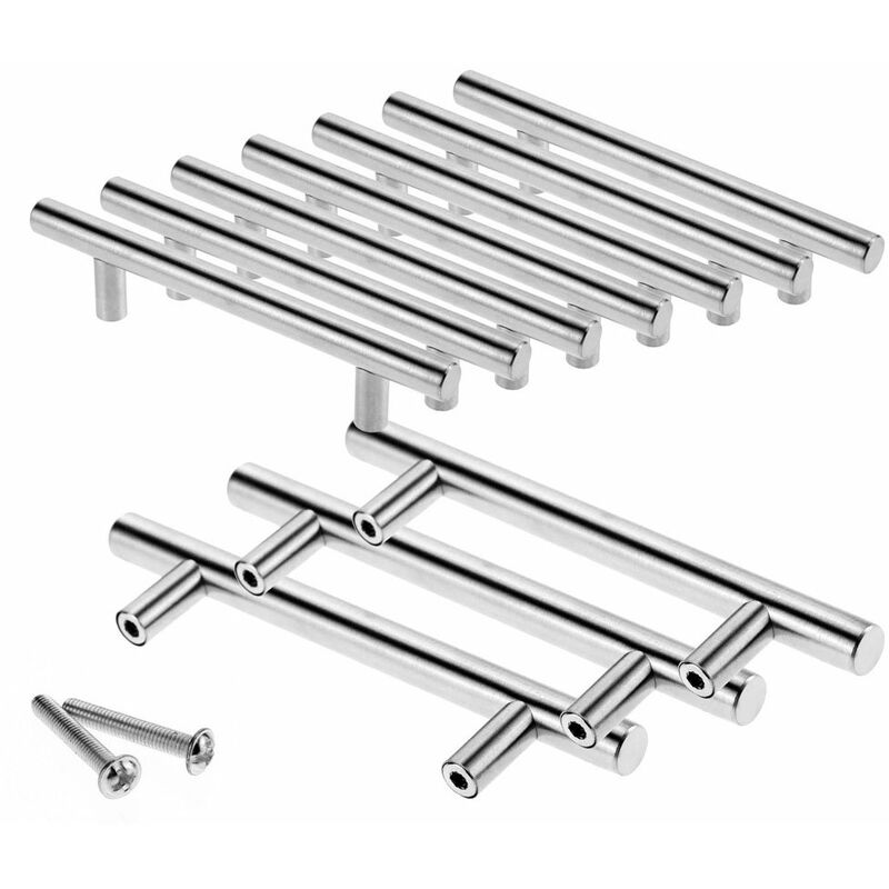 Set 10 manere de usa mobila, din inox, Ulisem, 96mm, 12mm, cromat - eMAG.ro