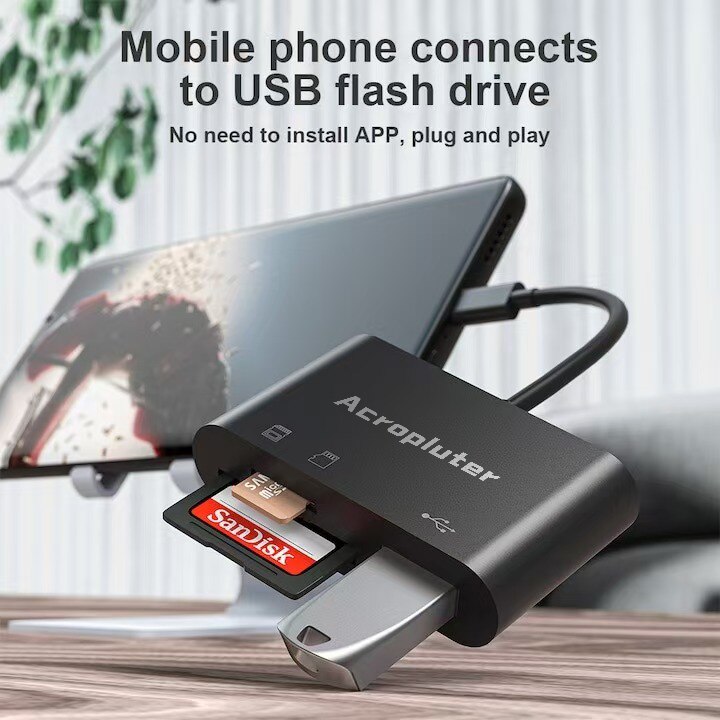 Cititor de carduri SD cu USB C Acropluter, adaptor SD MicroSD USB ...