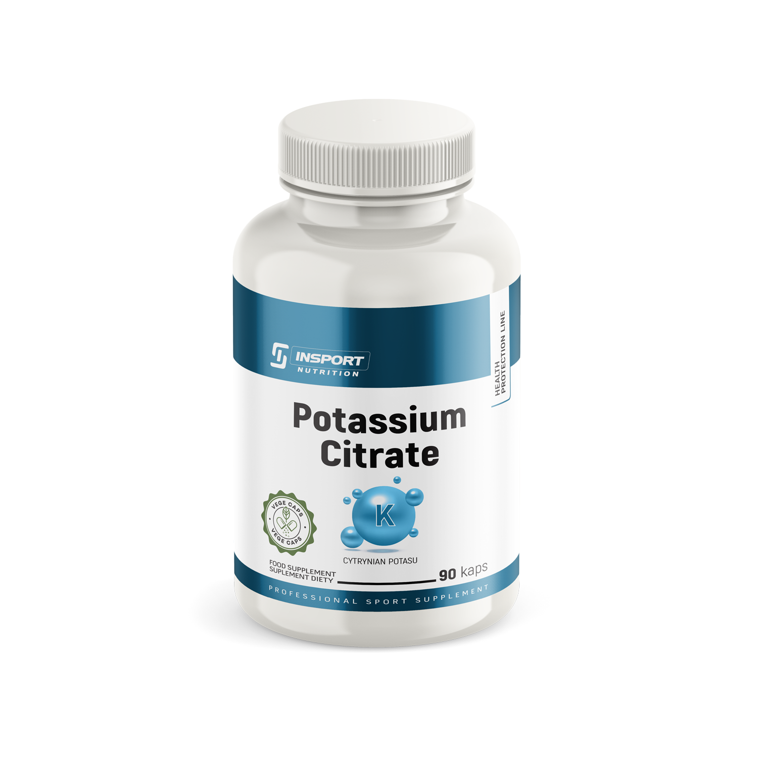 Potassium Citrate, Insport Nutrition, 90 capsule vegane, 355 mg de ...