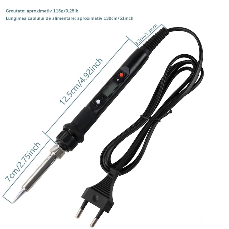 Kit pistol de lipit, display LED, 5 capete de lipit, putere 80W ...