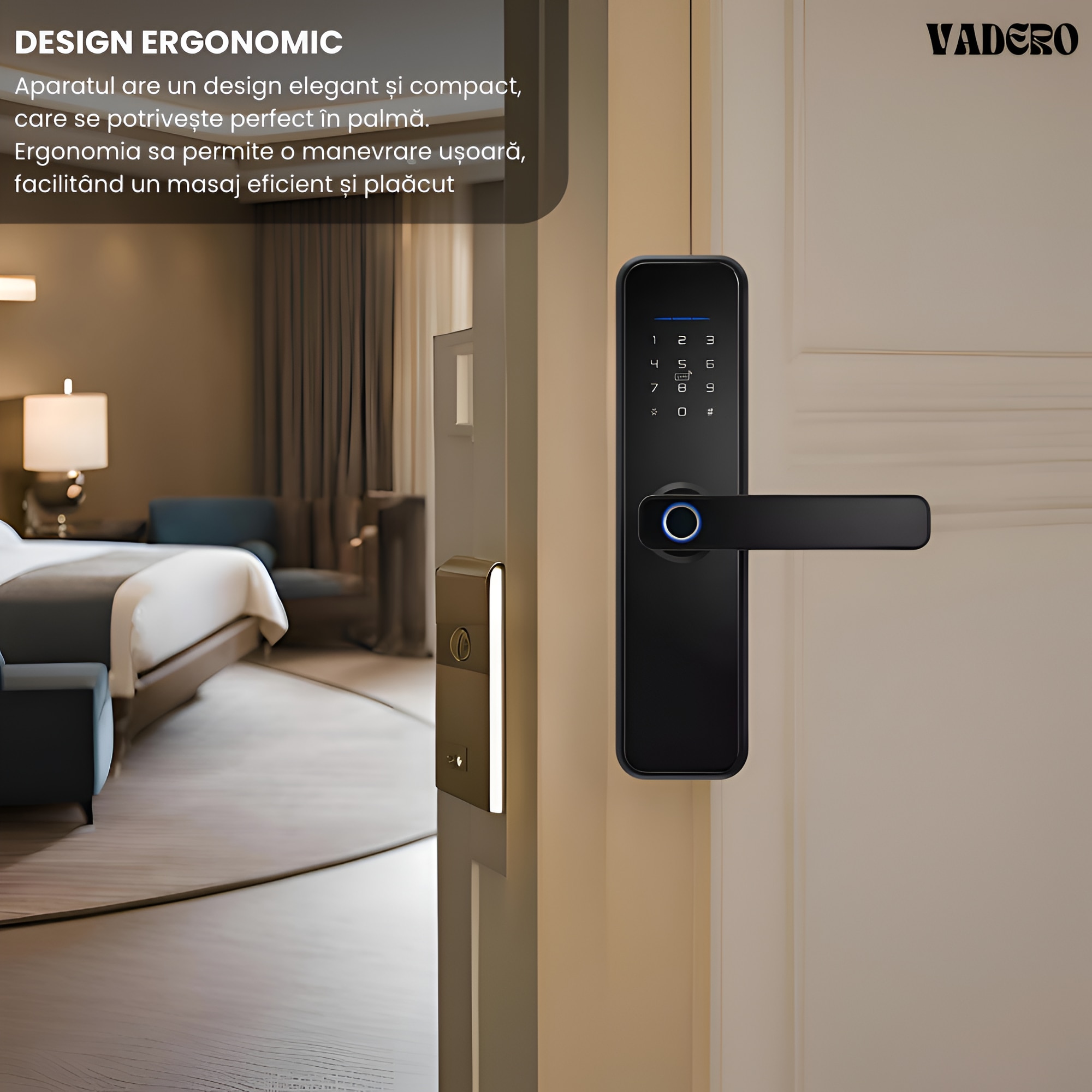 Maner de Clanta Electronic Smart VADERO cu Acces Wi-Fi, Amprenta, Card ...