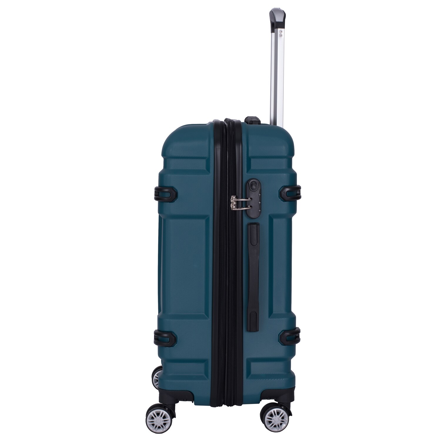 Troler marime L, 75x50x35 cm, Extensibil, 4 roti duble cu rotatie 360 ...