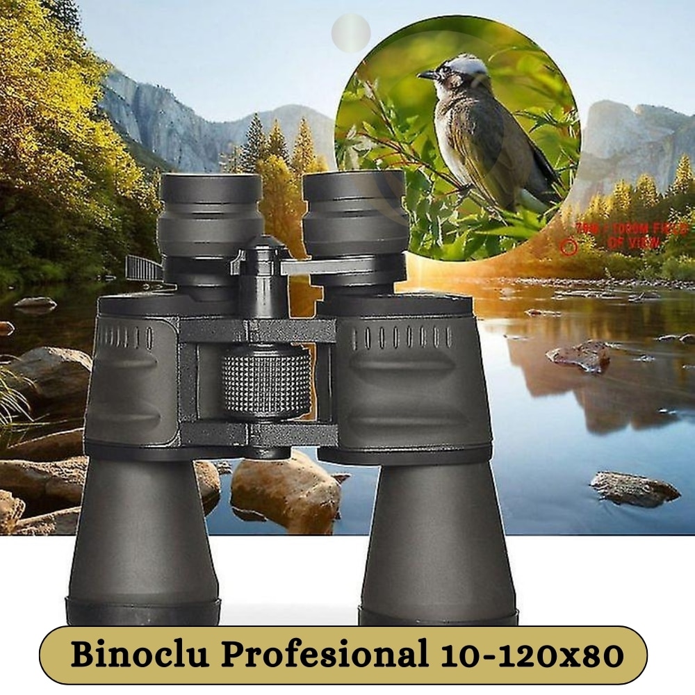 Binoclu Profesional de Vanatoare HuntDog 10-120x80, Puternic pentru Distanta Mare - eMAG.ro