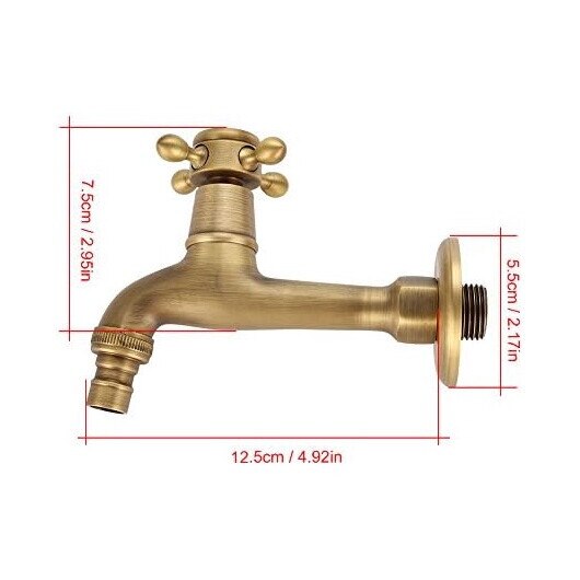 Robinet de gradina pentru masina de spalat, alama, 12.5 x 7.5 cm - eMAG.ro