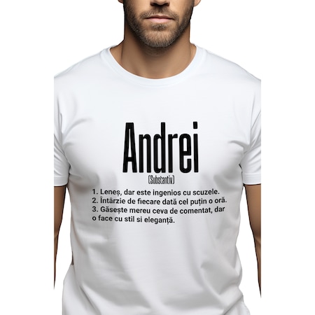 Tricou Barbati Cu Numele Andrei, Amuzant, Lenes, Haios, Funny ...