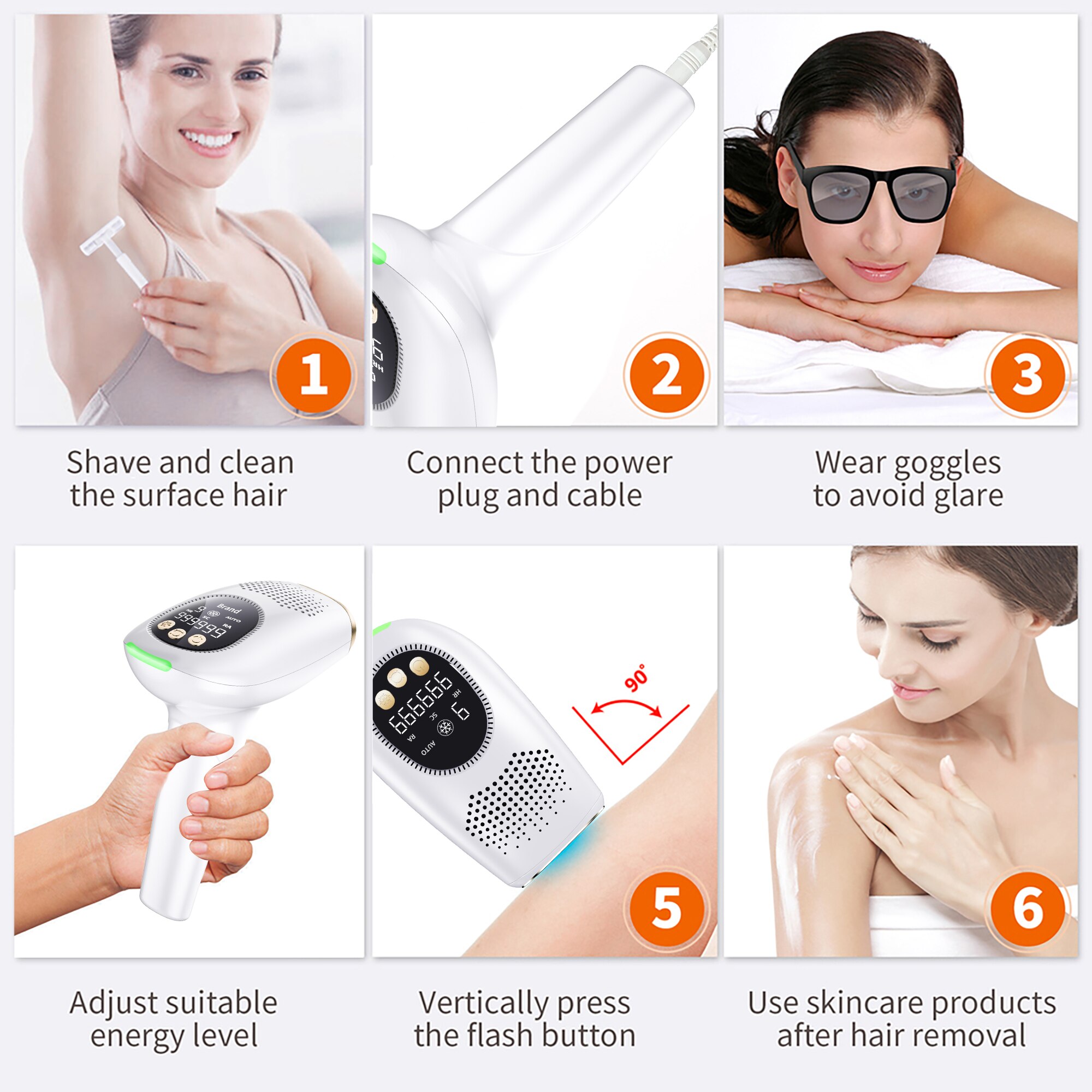 Epilator IPL cu laser Reiymi®, epilare definitiva fara durere, Upgrade ...