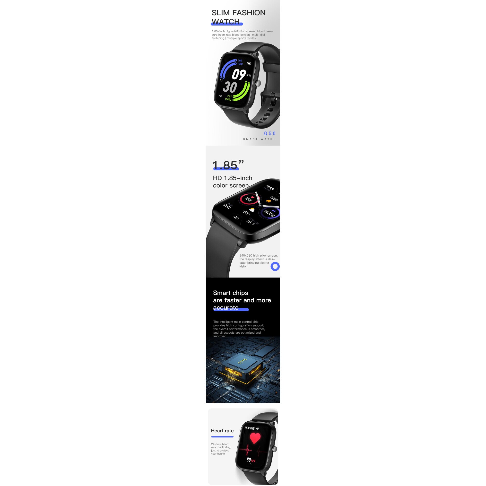 Ceas Smartwatch,, inteligent, fitness, sport, rezistent apa, functie ...